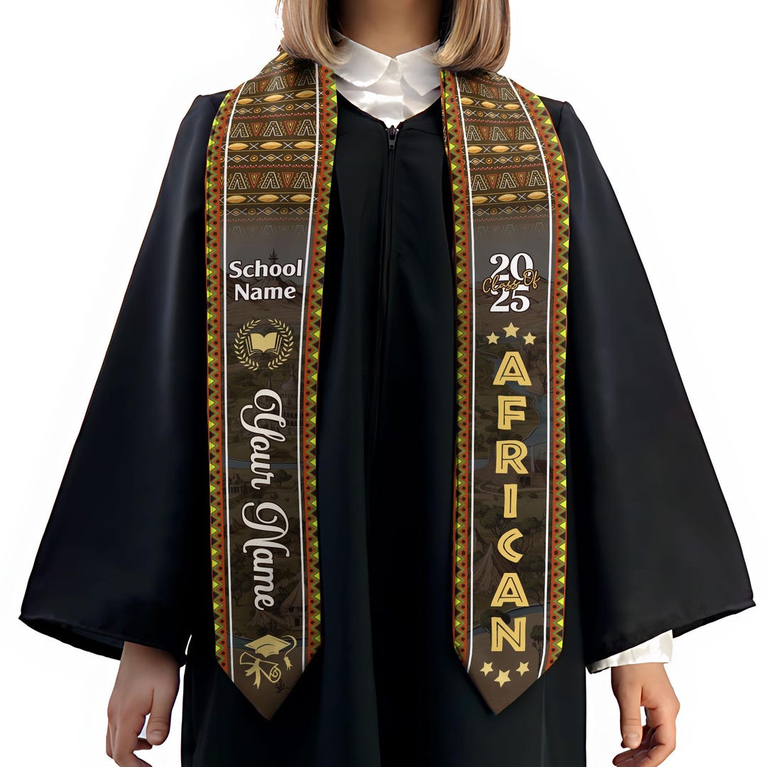 Custom African American Flag Graduation Sash 2025, African Graduation ...