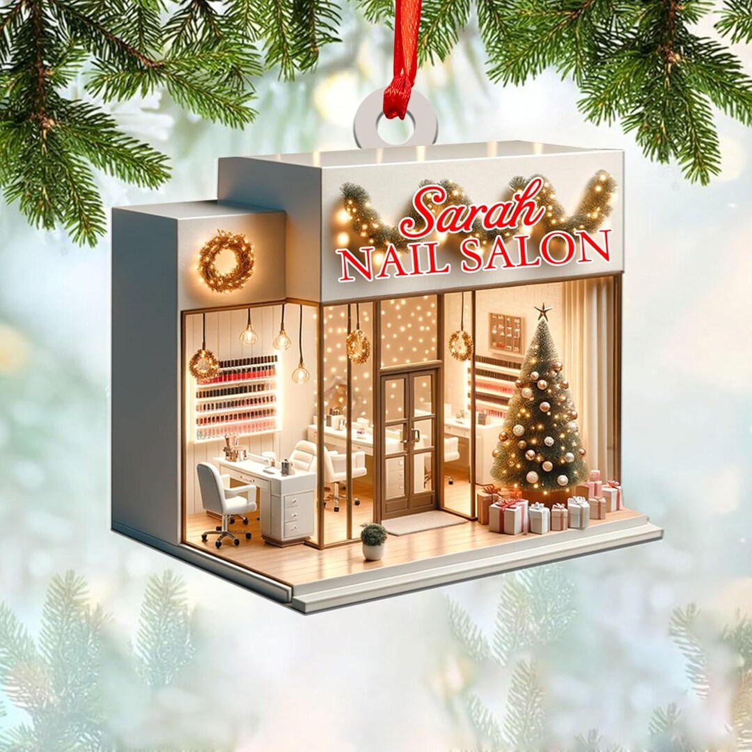Personalized Nail Salon Ornament, Nail Polish Bag Christmas Ornament ...