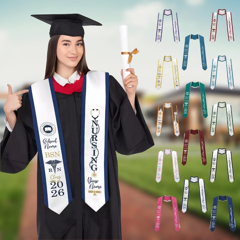 Teal Stole for Graduation - Etsy