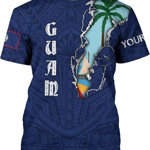 Custom Guam Flag T-shirt, Pride Guahan Shirt,customized Name Guam Flag ...