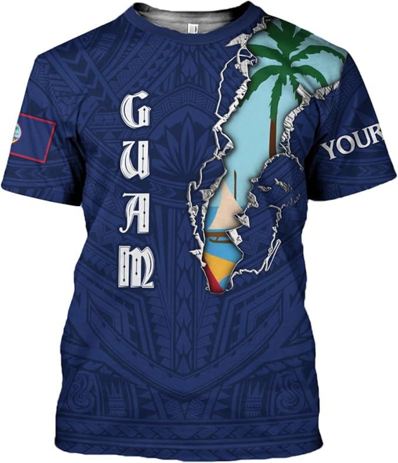 Custom Guam Flag T-shirt, Pride Guahan Shirt,customized Name Guam Flag ...
