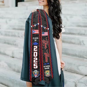 Personalized Puerto Rico Graduation Sash 2025, Puerto Ricans American ...