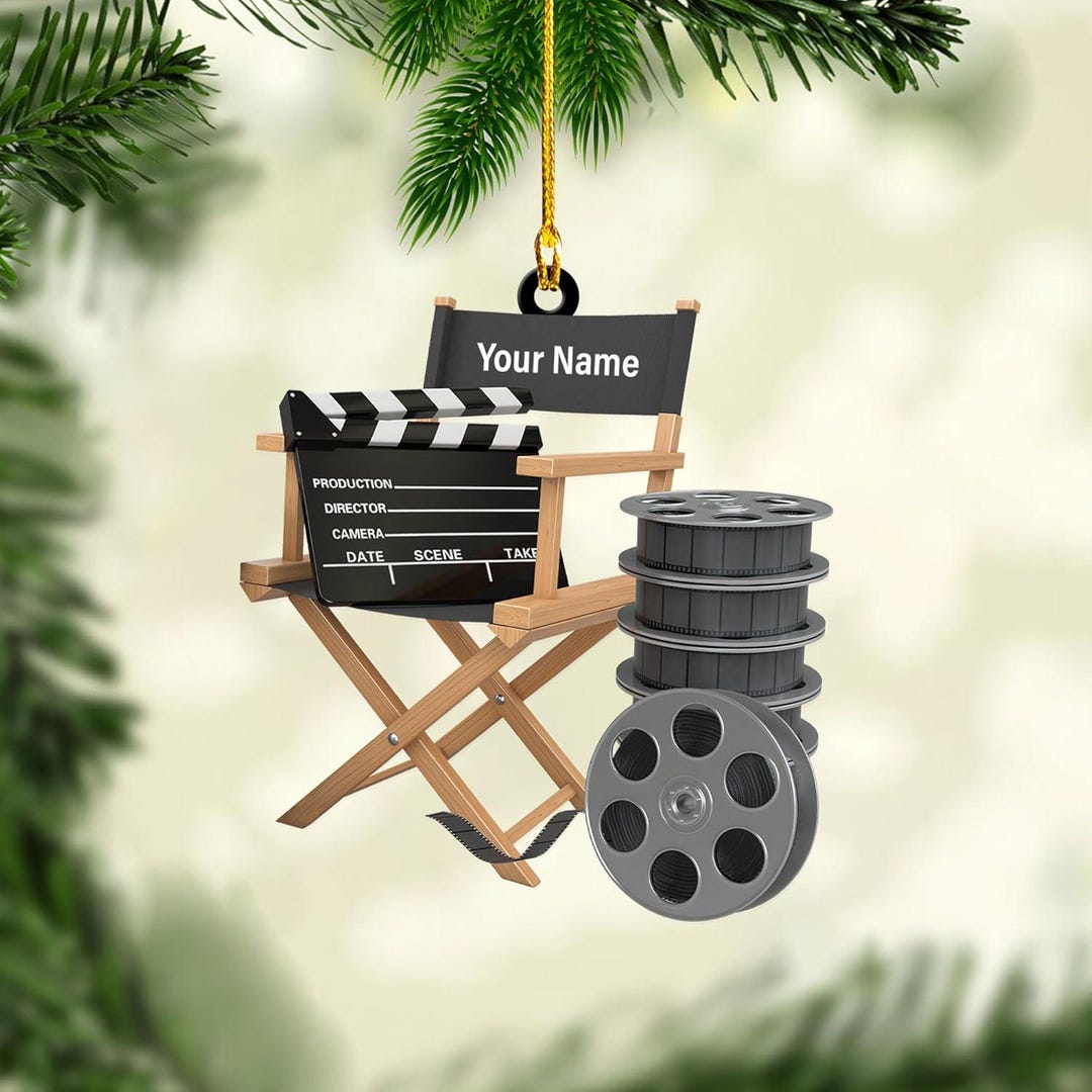 Personalized Film Clapboard Christmas Ornament, Film Clapper Christmas ...