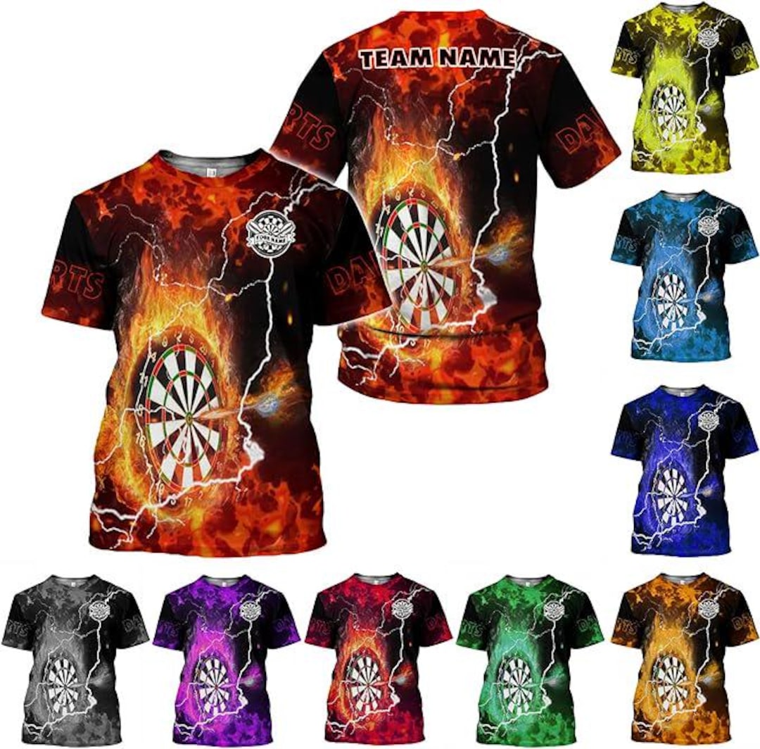 Personalized Darts Shirt, Custom Dart Team Shirt, Customize Darts Black ...