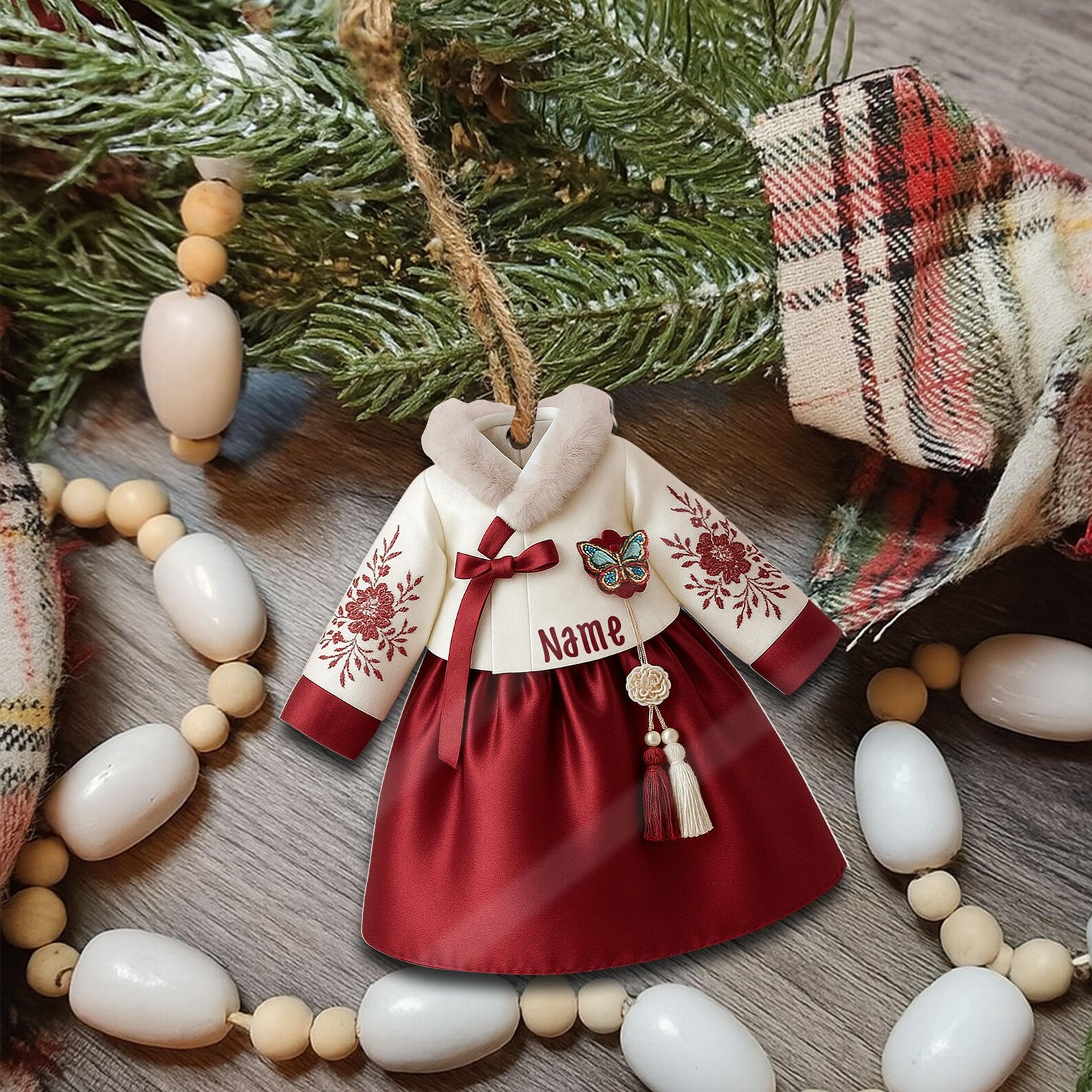 Personalized Korean Hanbok Dress Acrylic Ornament, Hanbok Ornament ...