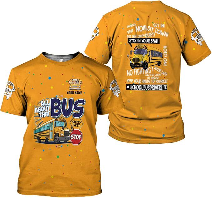 Personalized School Bus Driver Shirt Custom School Bus Driver Shirts ...