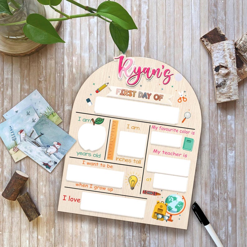 Personalized First Day of School Sign, Custom Last Day of School Sign ...