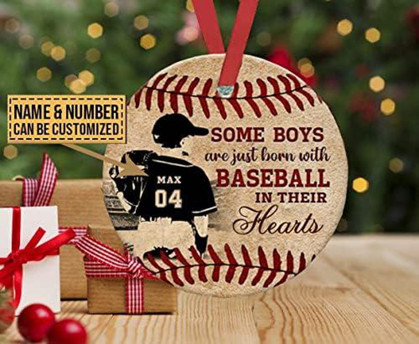 Personalized Baseball Player Christmas Ornament -baseball Equipment ...