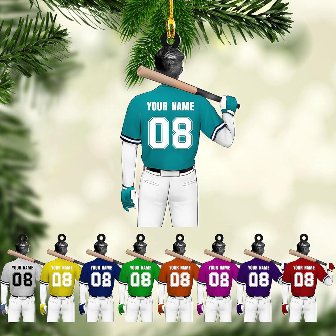 Personalized Baseball Player Christmas Ornament -baseball Equipment ...