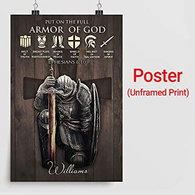 Personalized Armor of God Poster, Woman Man Warrior of God Put on the ...