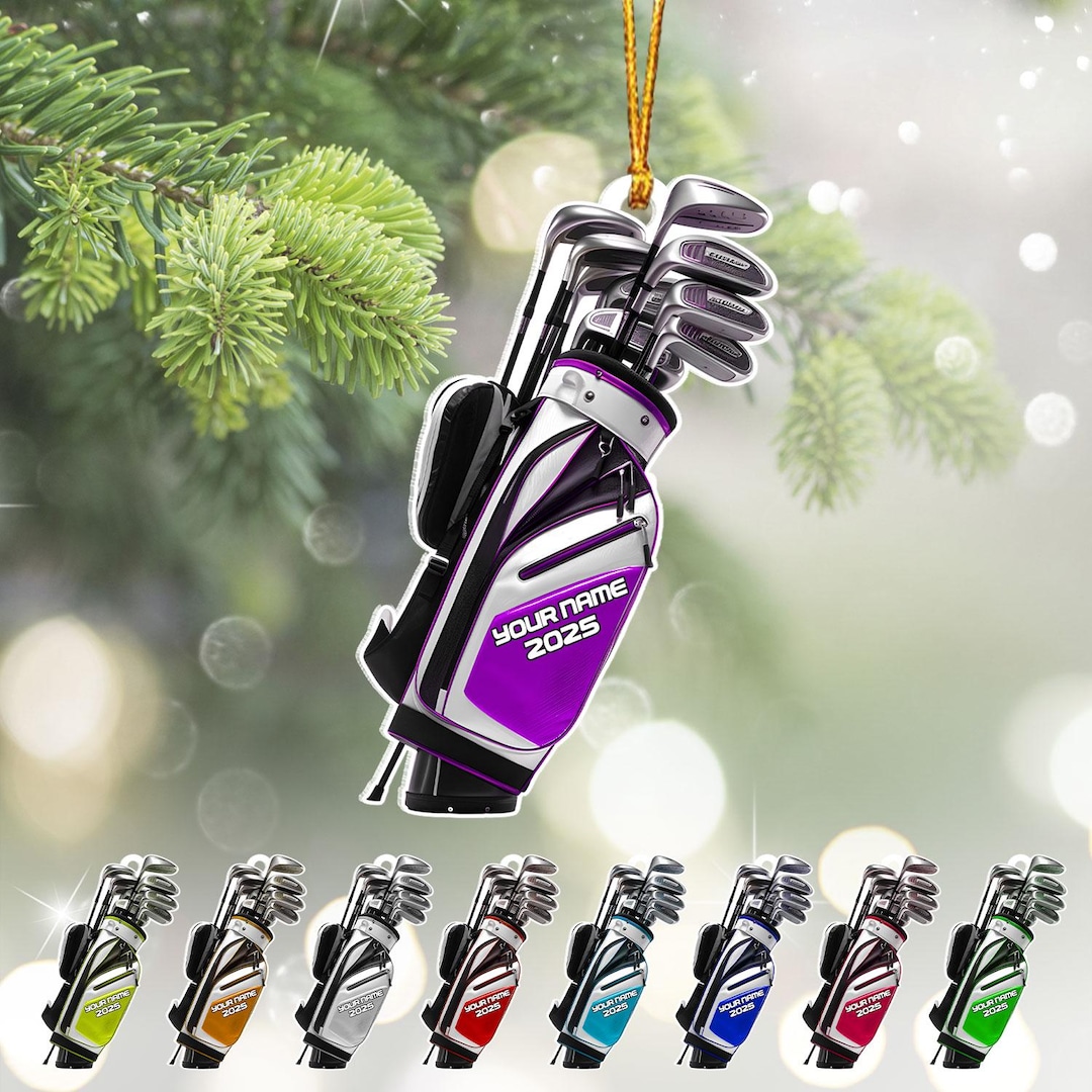 Personalized Golf Ornament Golf Clubs Ornament Golfer Gift Xmas Golf ...