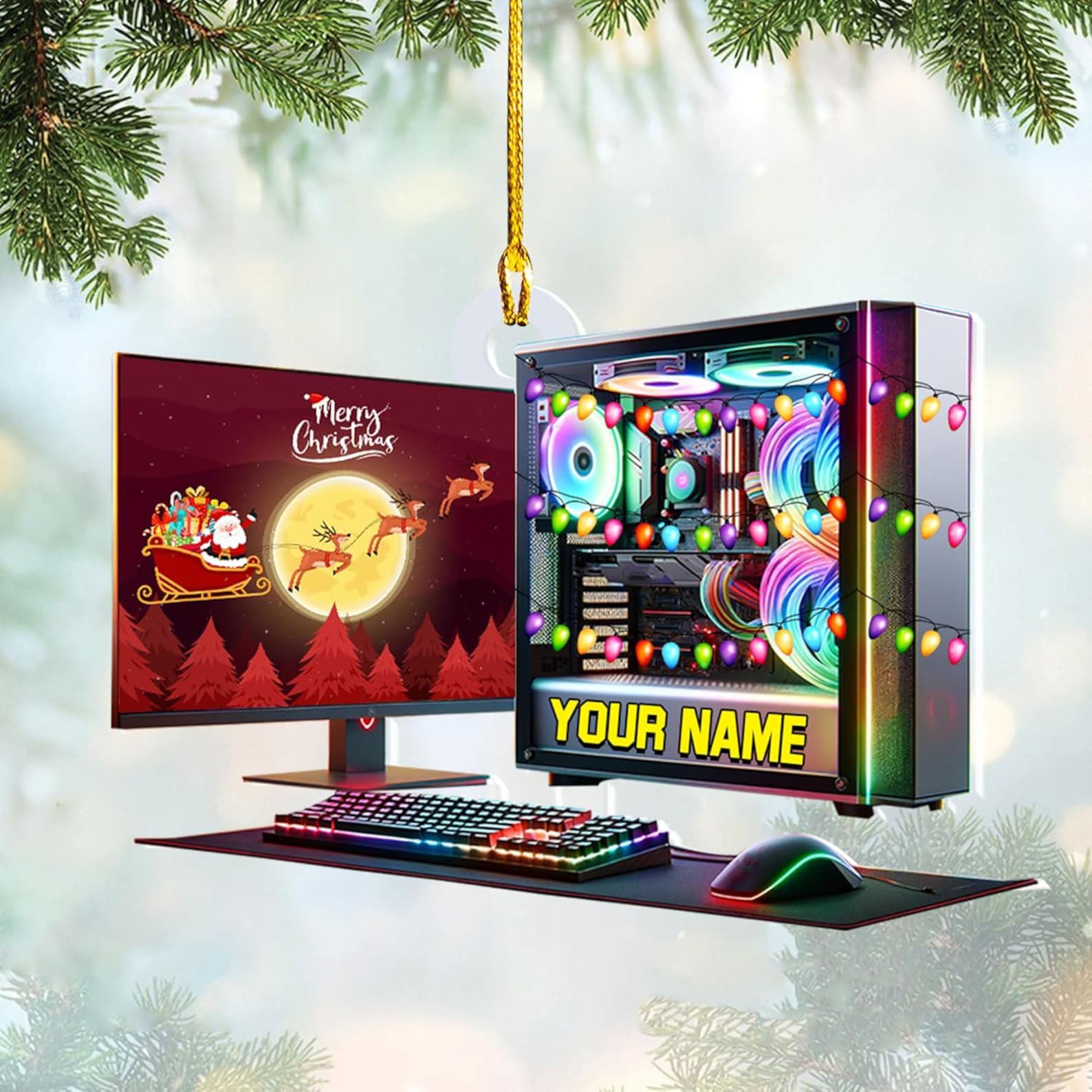 Custom Gaming Computer Christmas Ornament, Christmas Tree Decor, Custom ...