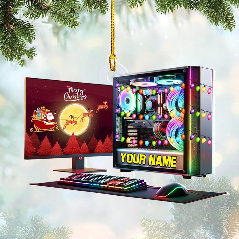 Custom Gaming Computer Christmas Ornament, Christmas Tree Decor, Custom ...
