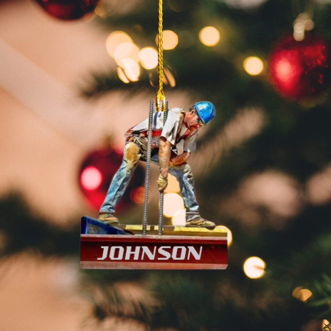 Personalized Ironworker Ornament, Christmas Gift for Ironworker ...