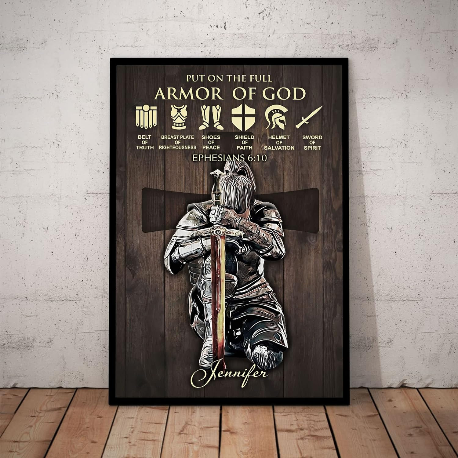 Personalized Armor of God Poster, Woman Man Warrior of God Put on the ...