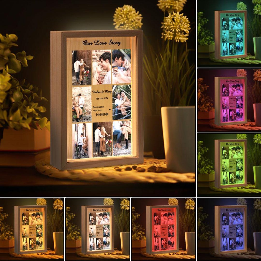 Personalized Frame Light Box for Couples, Personalized Wedding ...