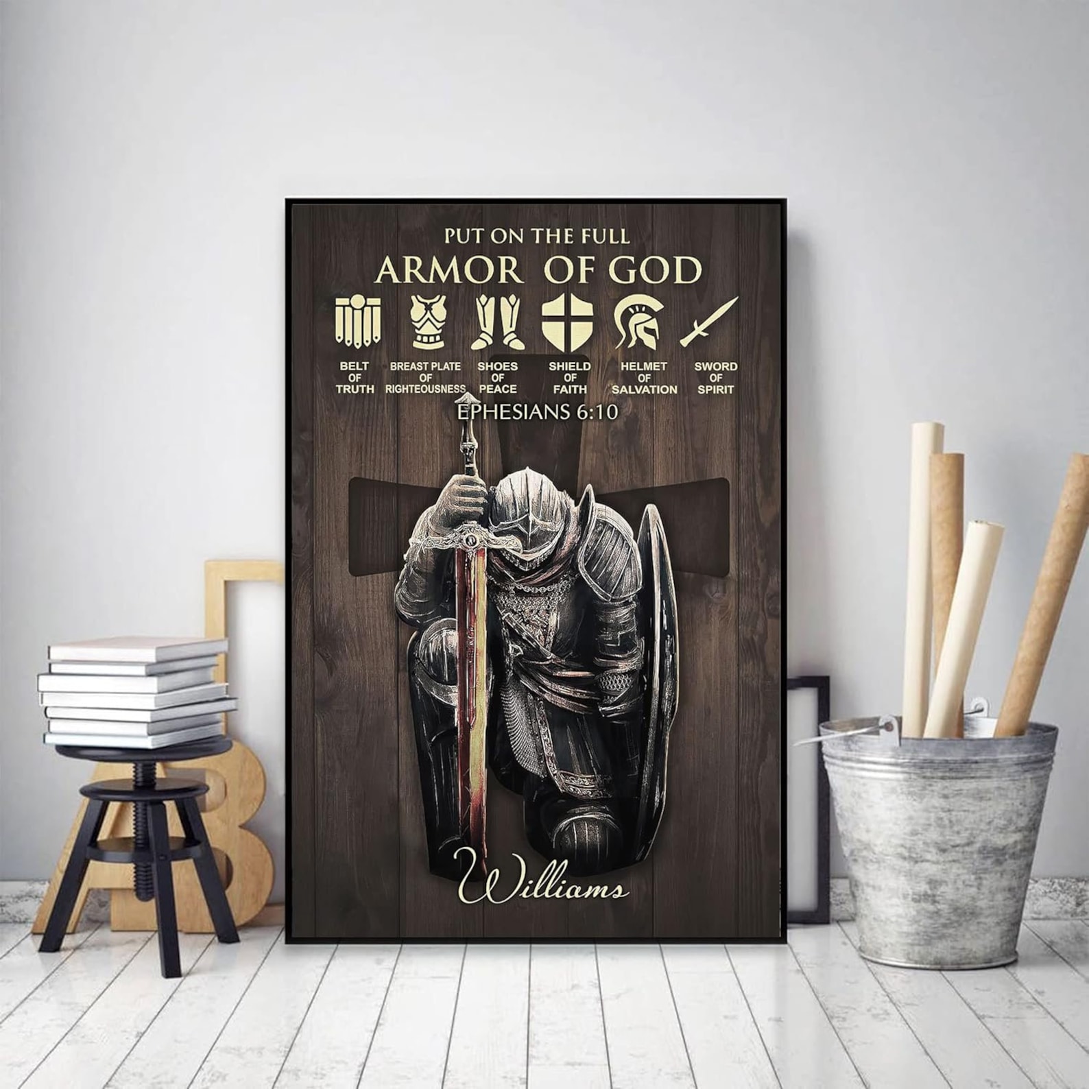 Personalized Armor of God Poster, Woman Man Warrior of God Put on the ...