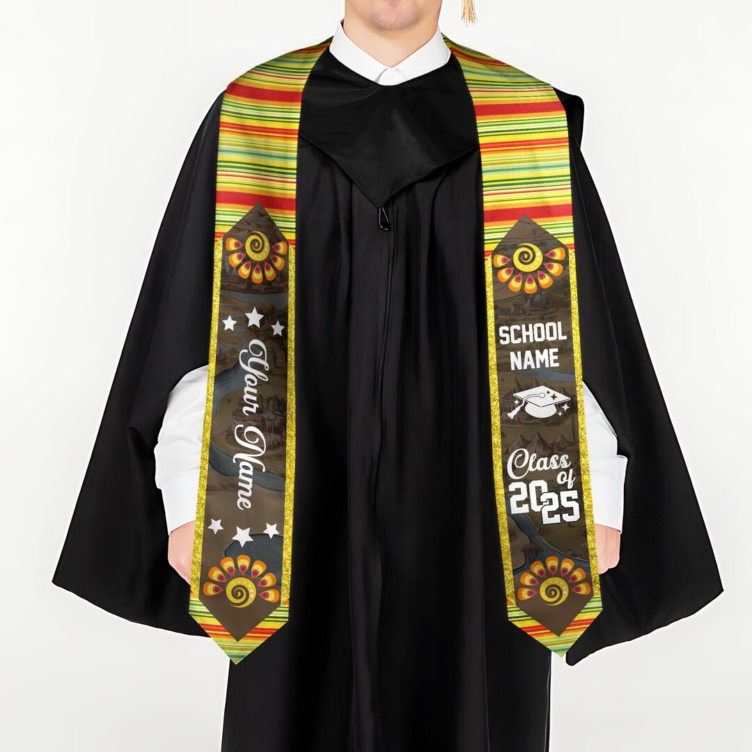 Custom African American Flag Graduation Sash 2025, African Graduation ...