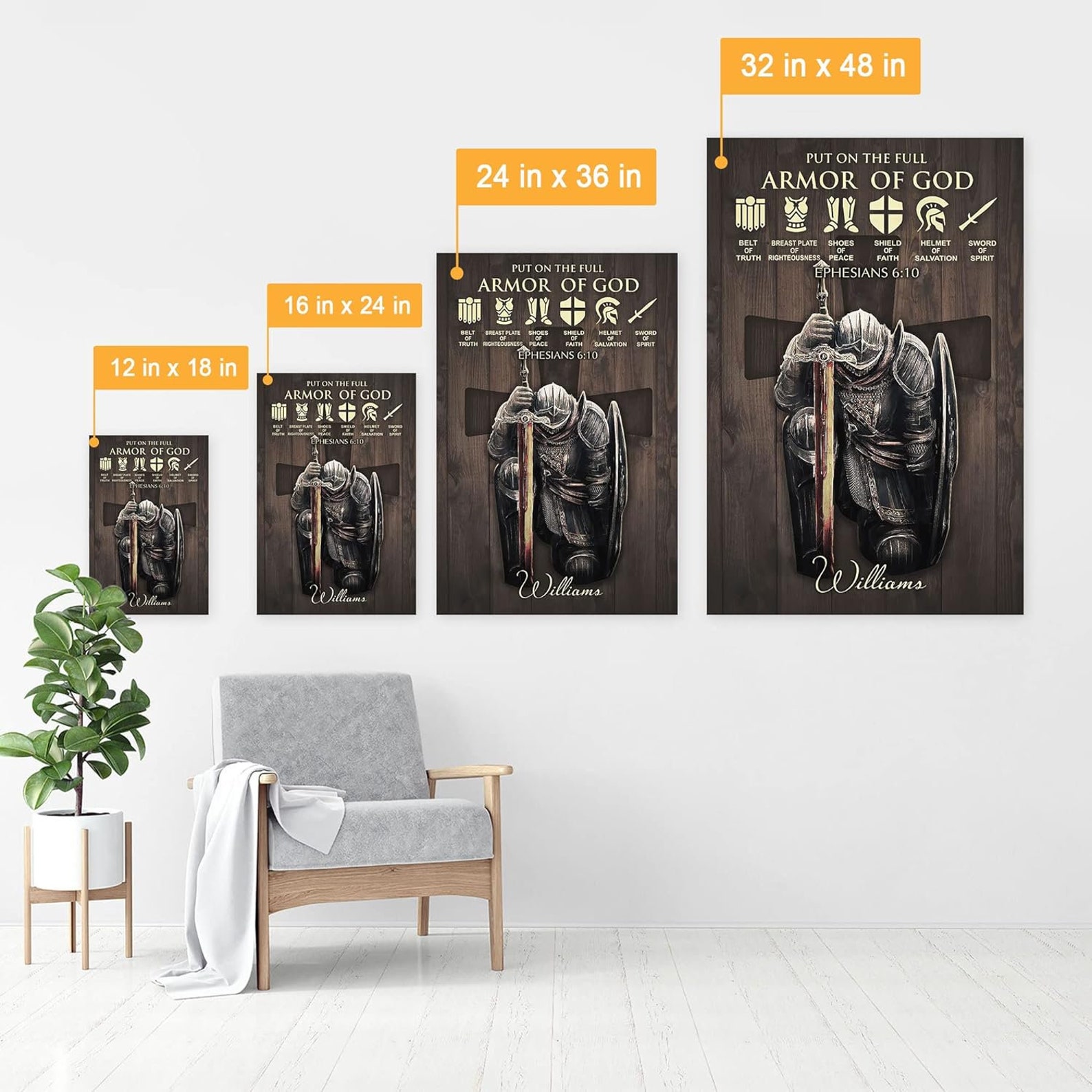 Personalized Armor of God Poster, Woman Man Warrior of God Put on the ...