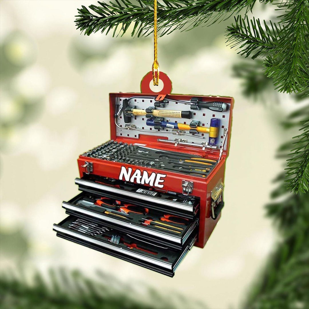Mechanic Tool Box Ornament, Christmas Tree Mechanic Repair Shop Decor ...