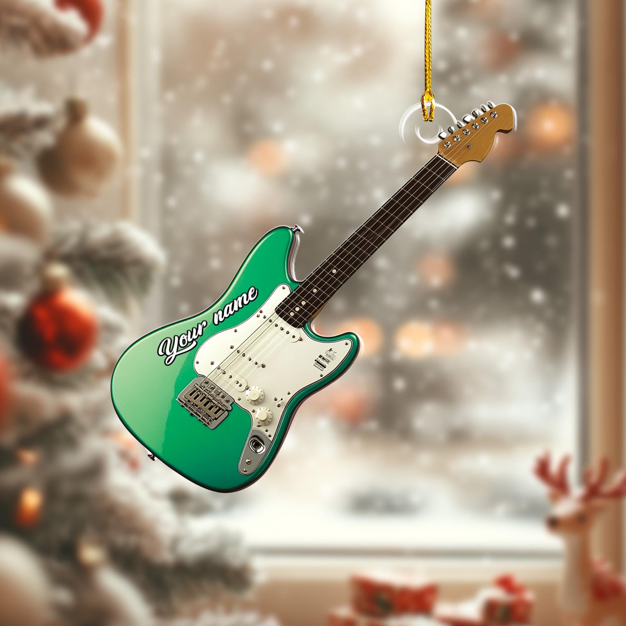 Custom Guitar Christmas Ornament 2025, Christmas Guitar Player Ornament ...