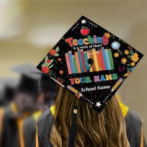 Personalized Teacher Graduation Cap Topper, Teach Them Love Them Watch ...