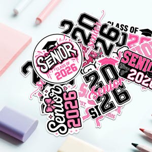 10pcs Senior 2026 Stickers Pack Cute Girly High School Sticker Class of ...