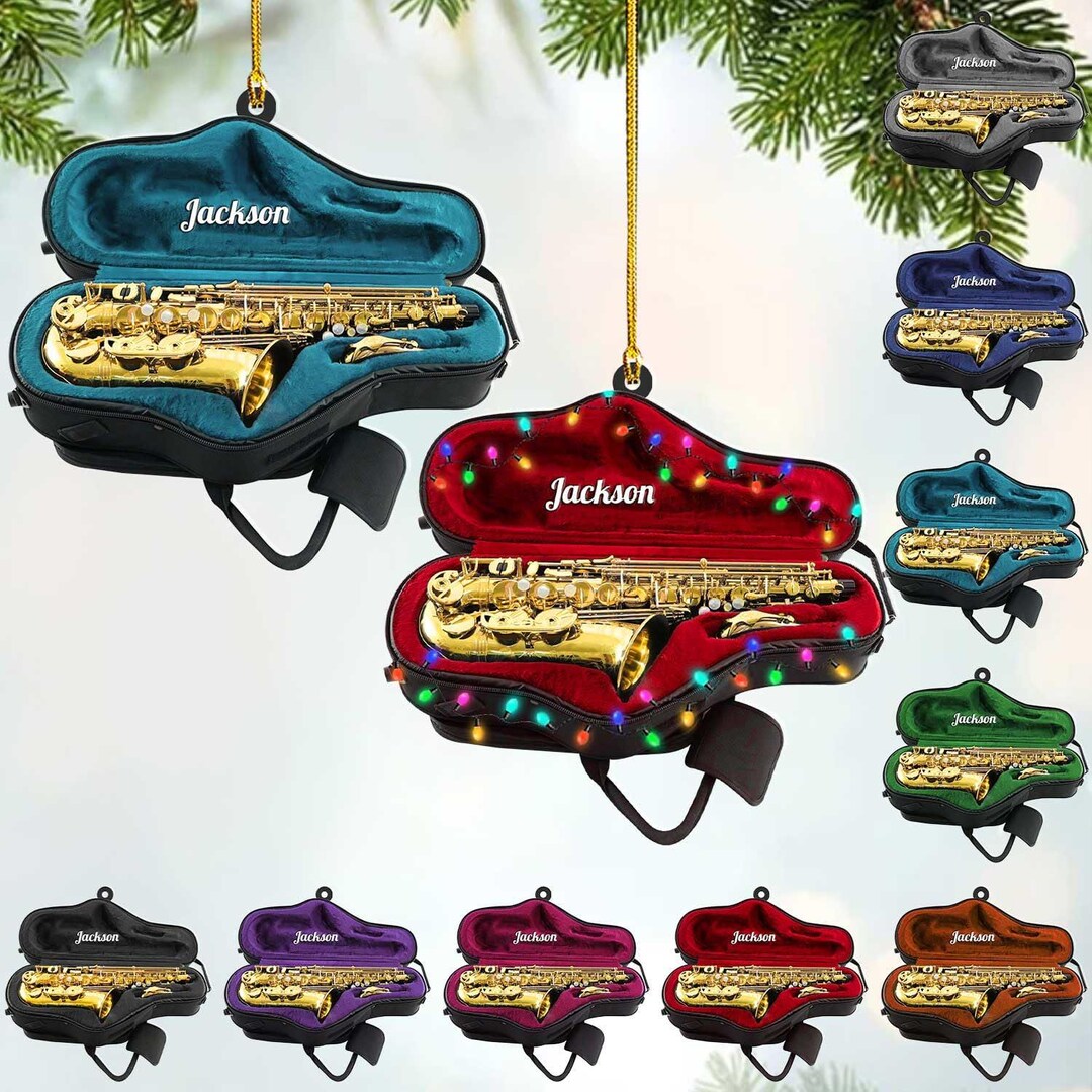 Personalized Saxophone Ornament Acrylic 2D, Saxophone Christmas ...