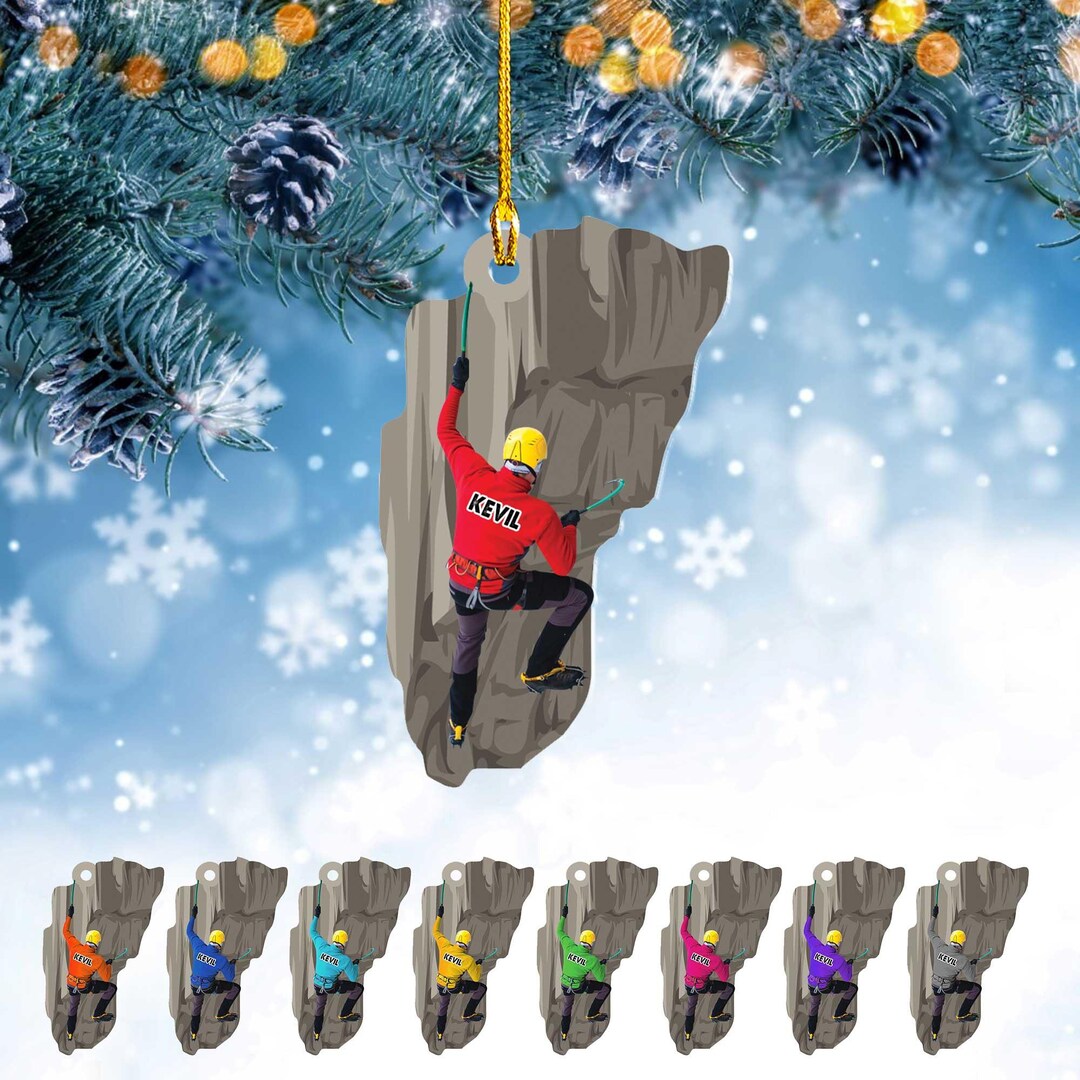 Personalized Rock Climbing Acrylic Christmas Ornament, Gift for Rock ...