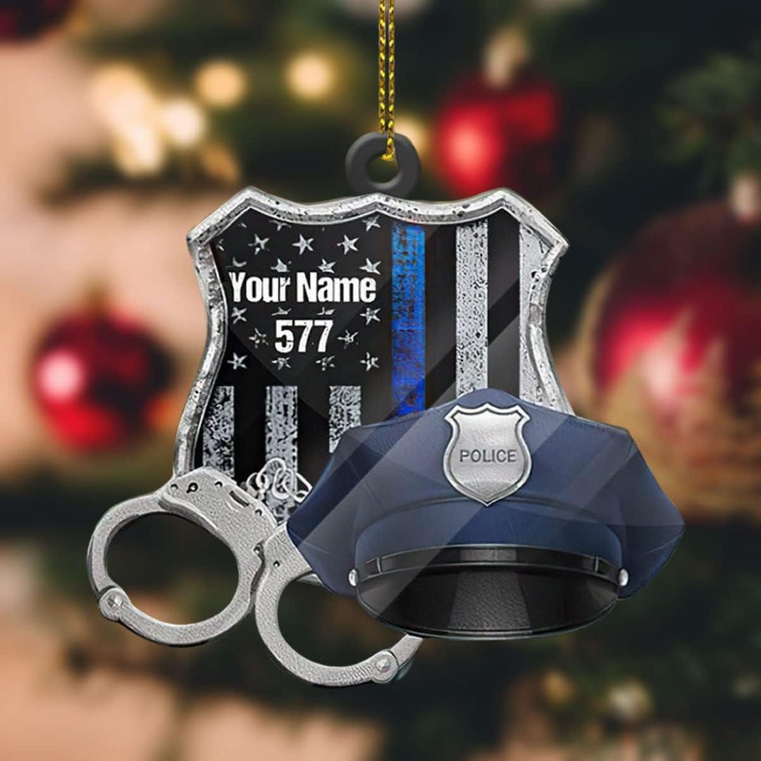 Custom Police Christmas Ornament, Personalized Bulletproof Police Vest ...