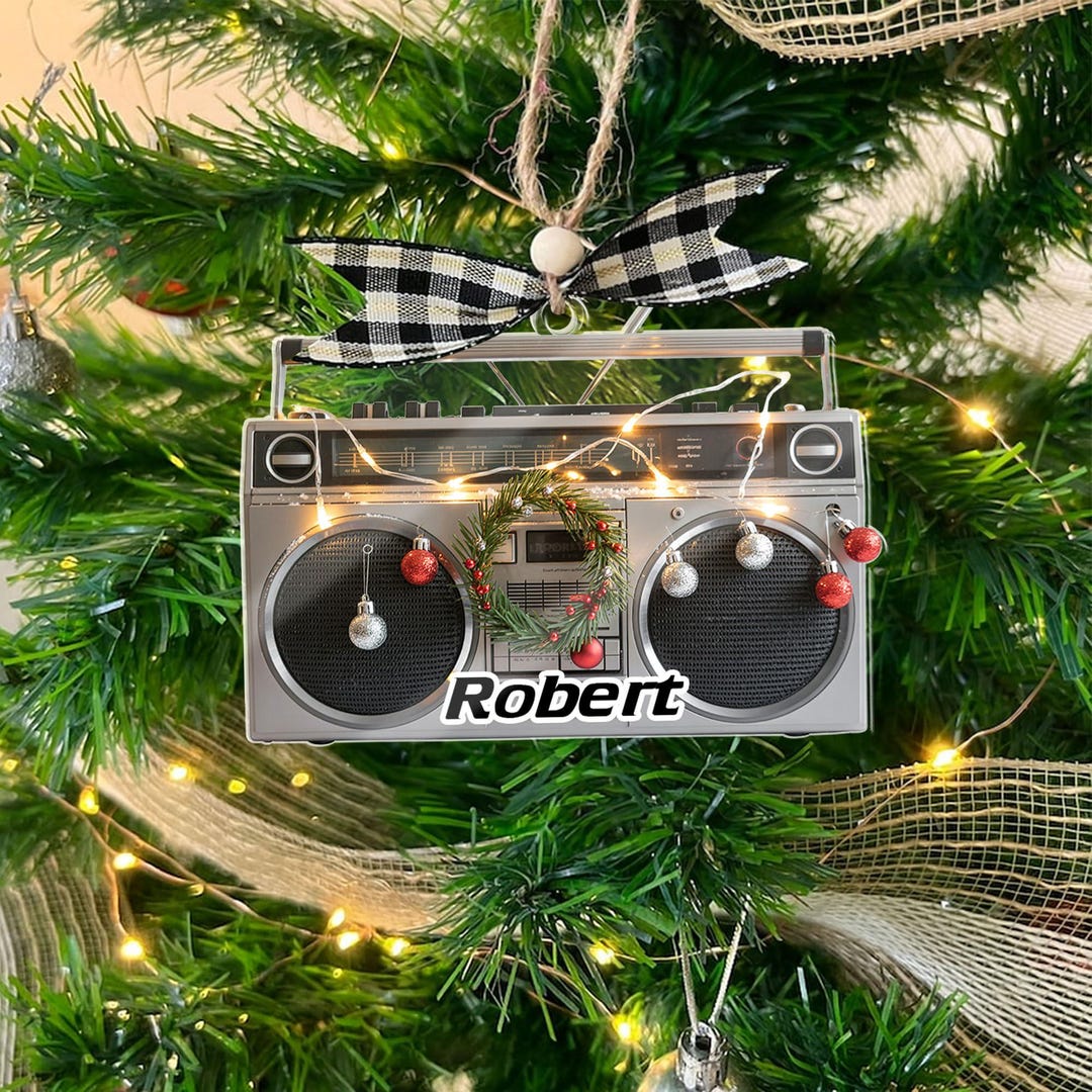 Personalized Retro Boombox 2D Flat Ornament, Custom Cassette Ornament ...