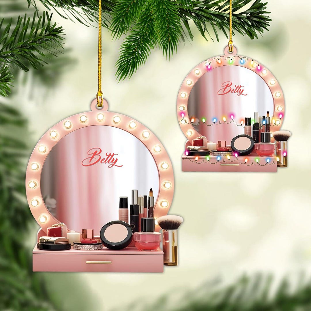 Personalized Set Makeup Ornament, Makeup Artist Christmas Ornament Gift ...