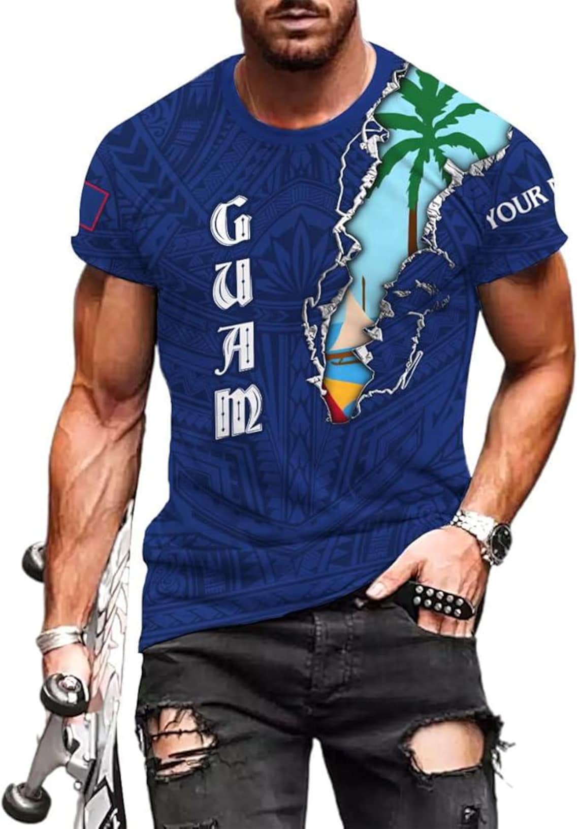 Custom Guam Flag T-shirt, Pride Guahan Shirt,customized Name Guam Flag ...