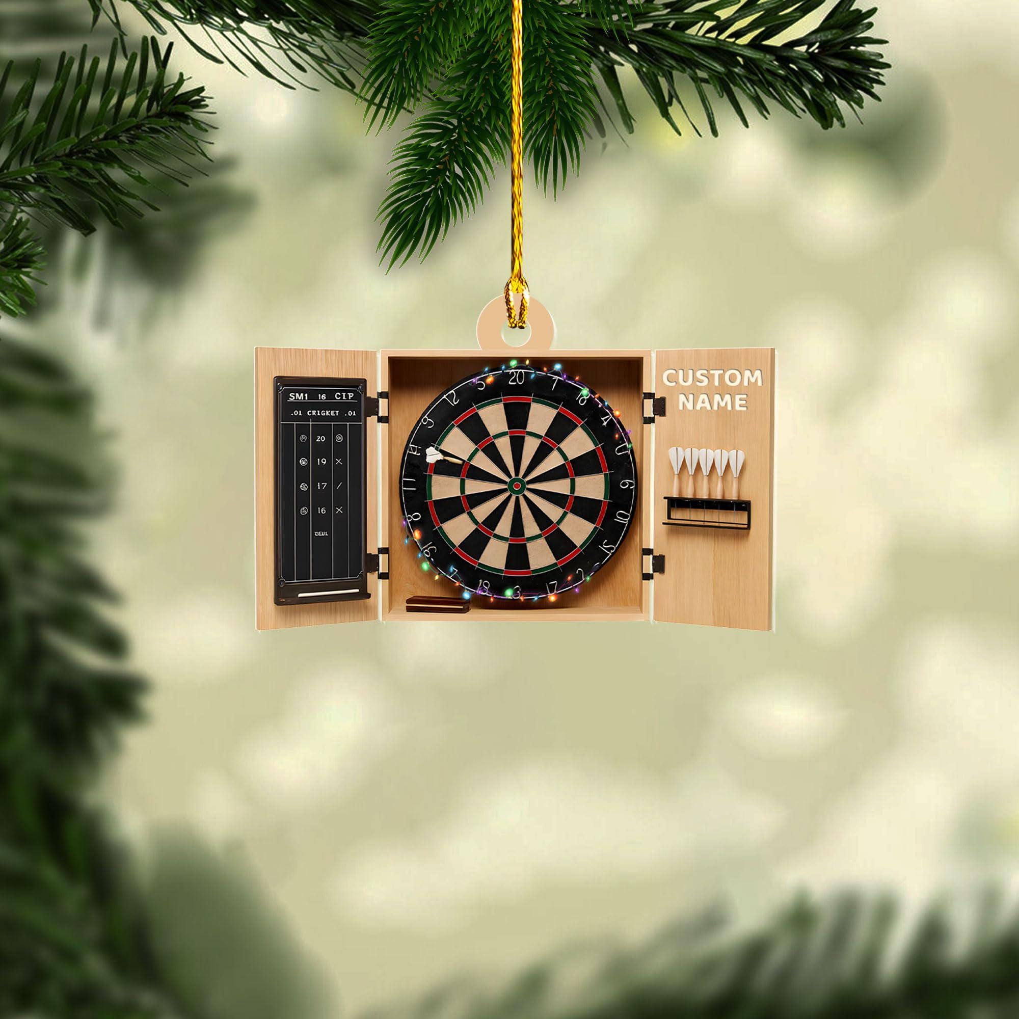 Personalized Darts Ornament, Custom Dartboard 2D Flat Christmas ...