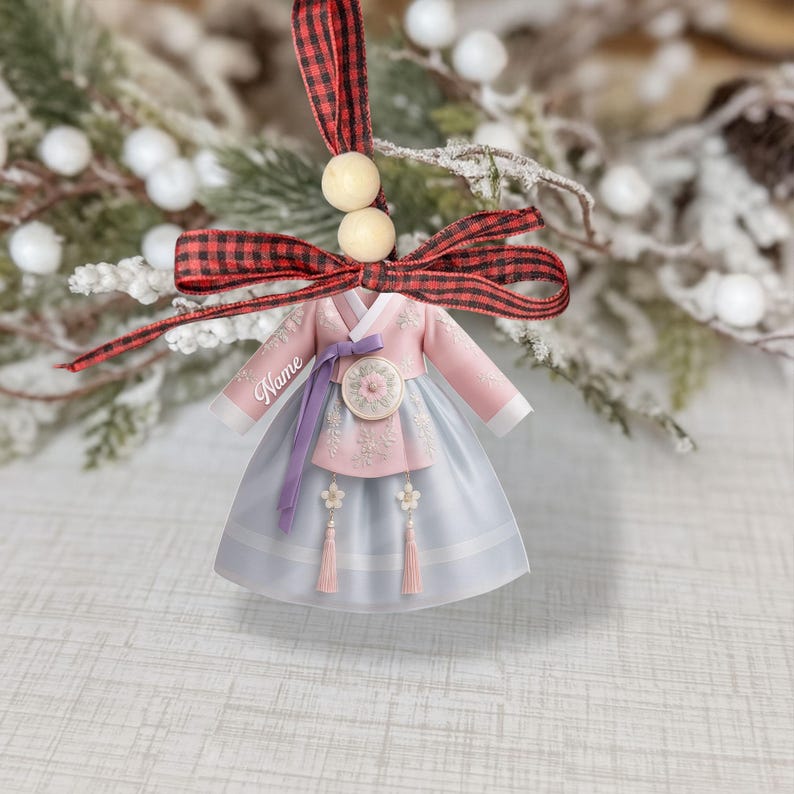 Personalized Korean Hanbok Dress Acrylic Ornament, Hanbok Ornament ...
