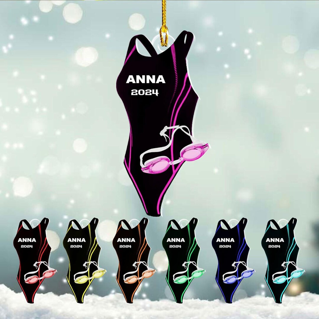 Personalized Name Swimming Acrylic Ornament, Swimming Lovers Gift ...