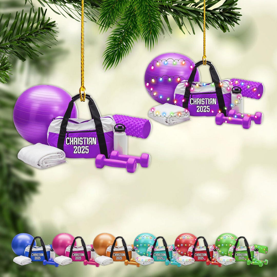 Personalized Exercise Equipment Gym Christmas Ornament , Fitness ...