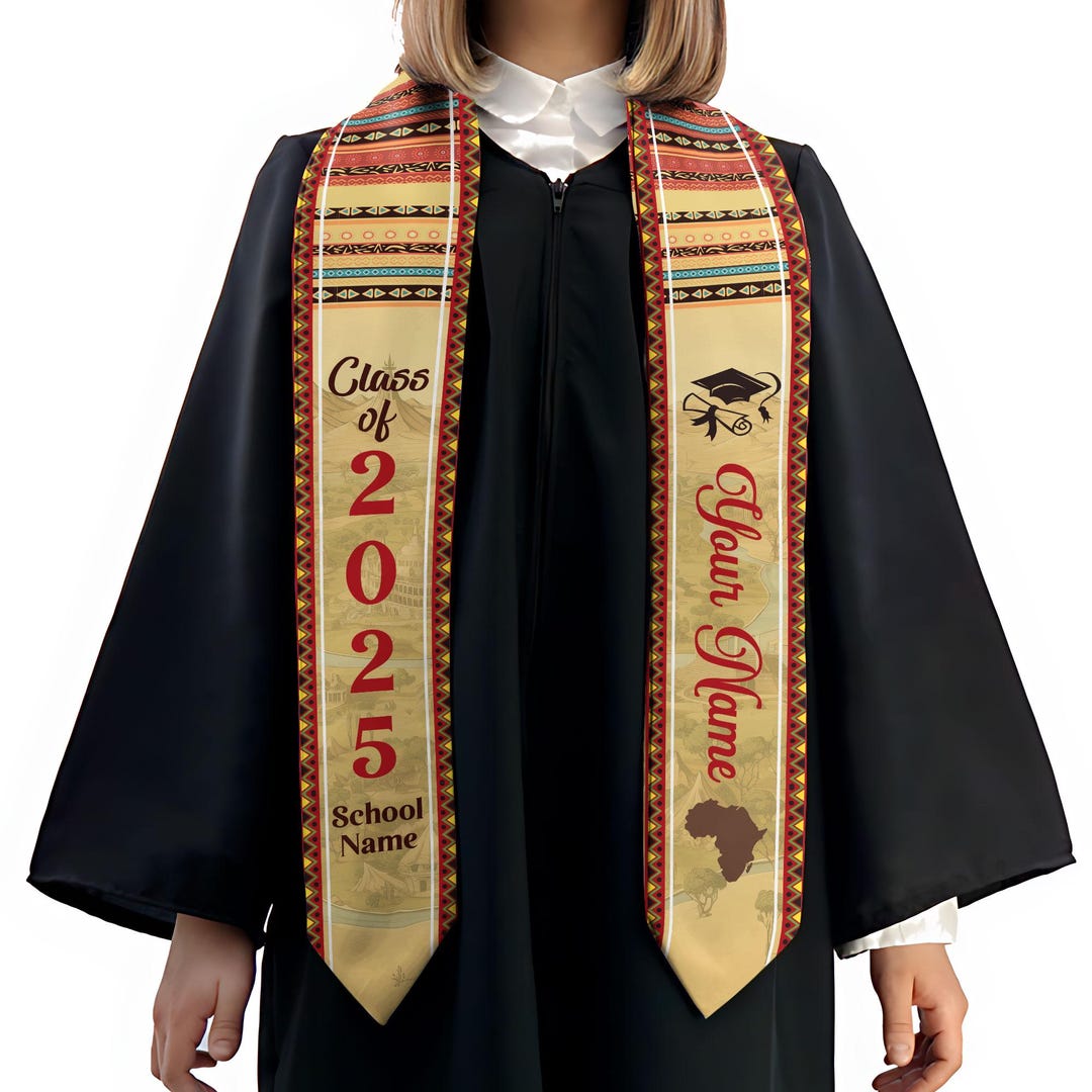 Custom African American Flag Graduation Sash 2025, African Graduation ...