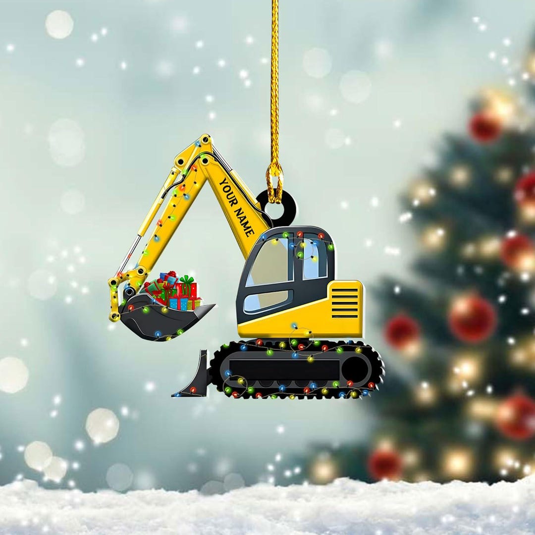 Personalized Excavator Heavy Equipment Custom Shaped Ornament, Truck ...