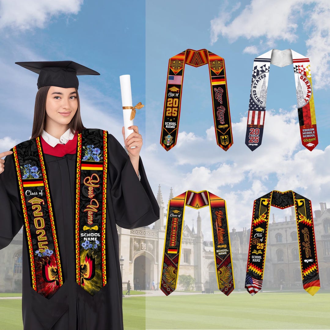Personalized Germany Stole,custom Germany Graduation Sash,germany ...