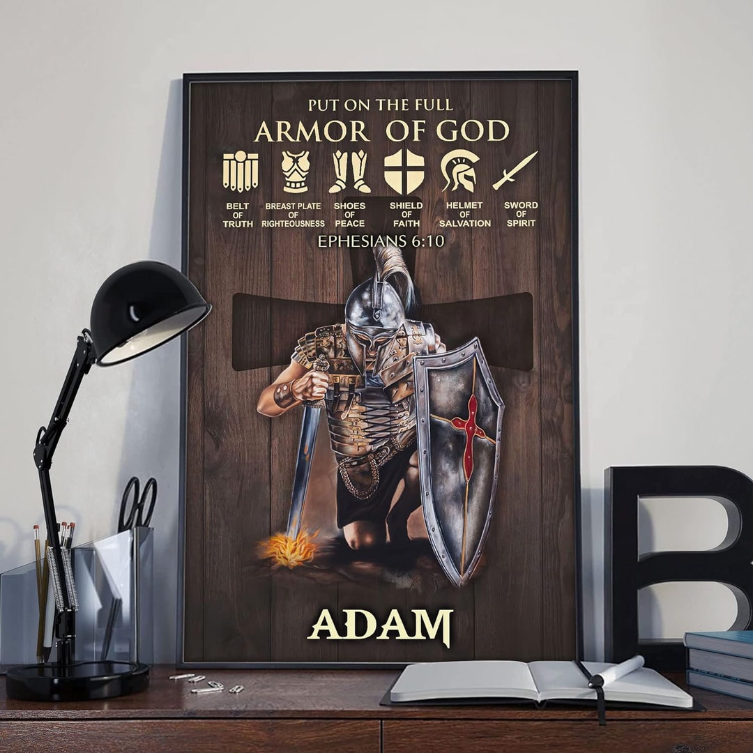 Personalized Armor of God Poster, Woman Man Warrior of God Put on the ...