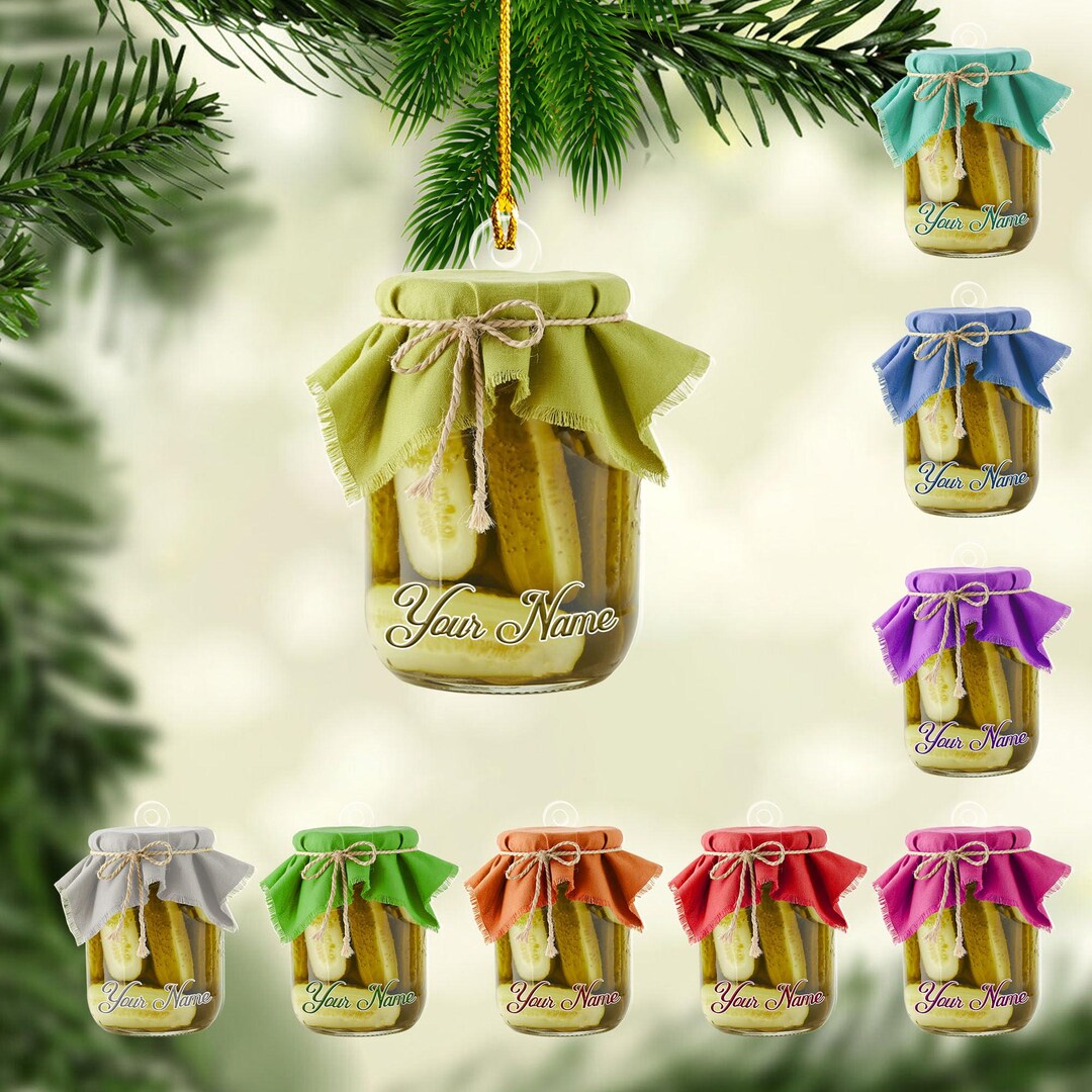 Personalized Pickle Jar Ornament, Pickle Ornament, Pickle Jar Hanging ...