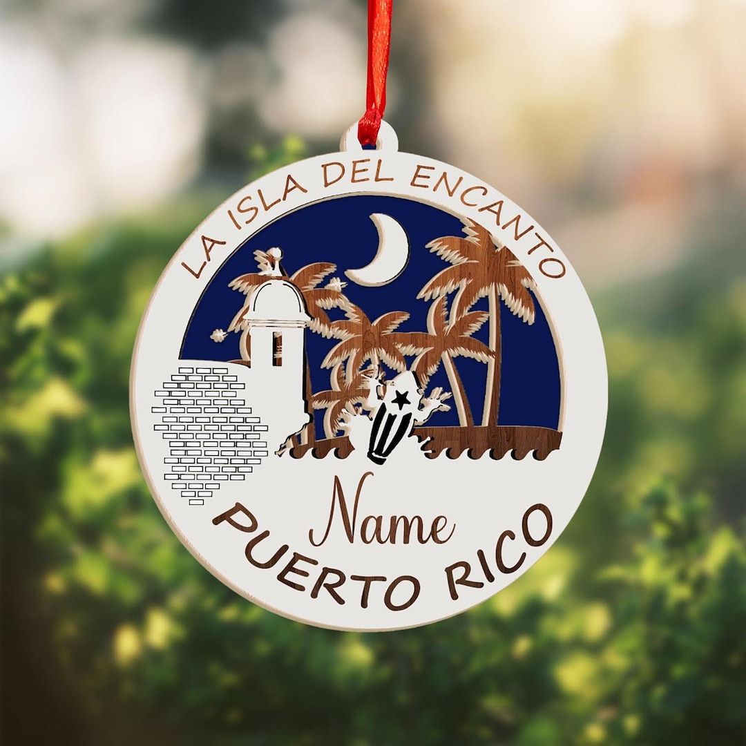 Custom Puerto Rico Suncatcher Ornament, Puerto Rico Christmas Ornaments ...