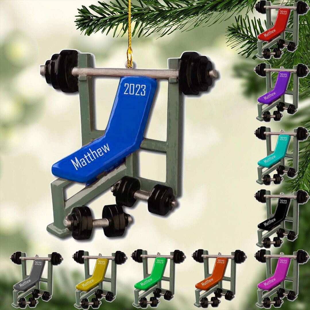 Personalized Workout Ornament 2024, Weightlifter Christmas Ornament ...