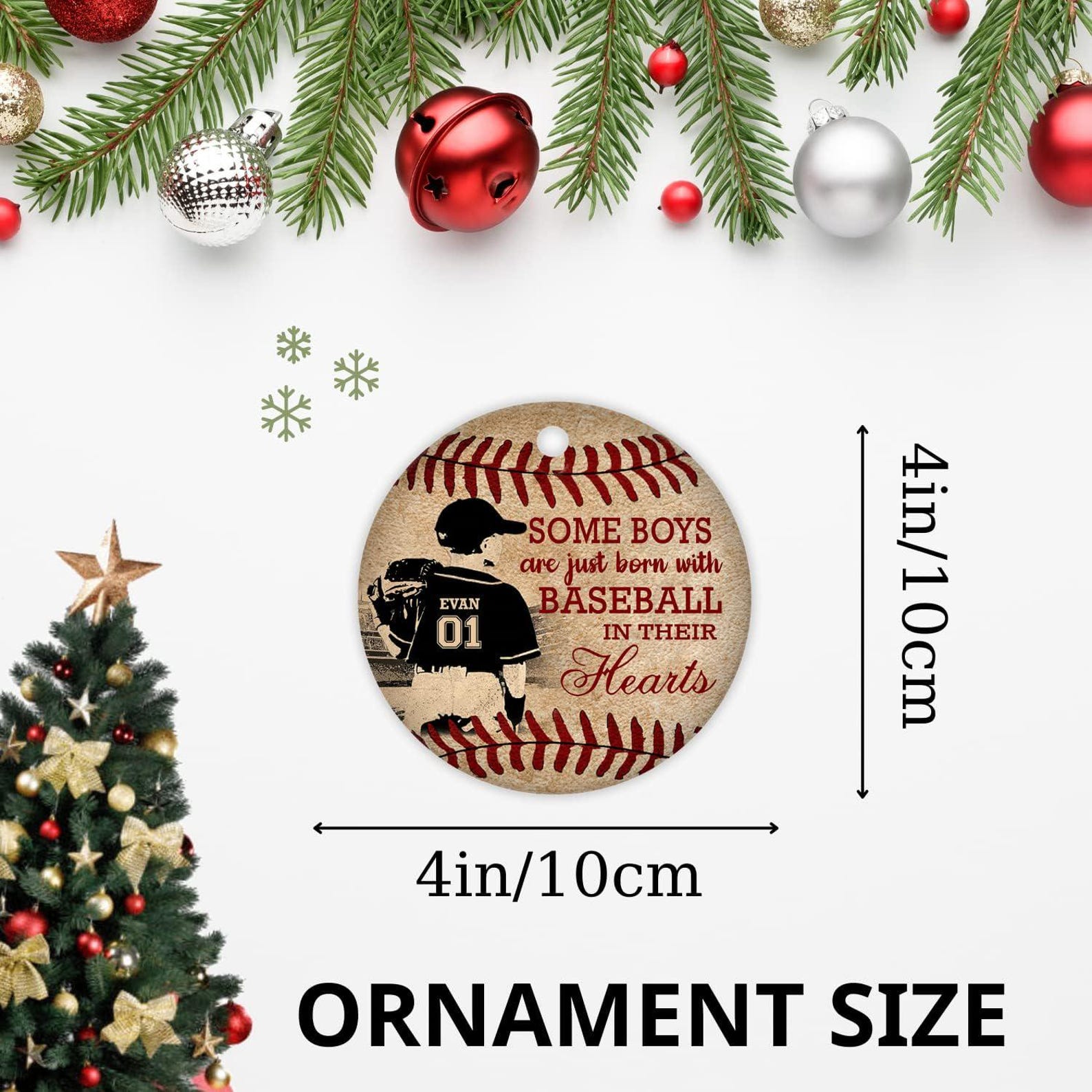 Personalized Baseball Player Christmas Ornament -baseball Equipment ...