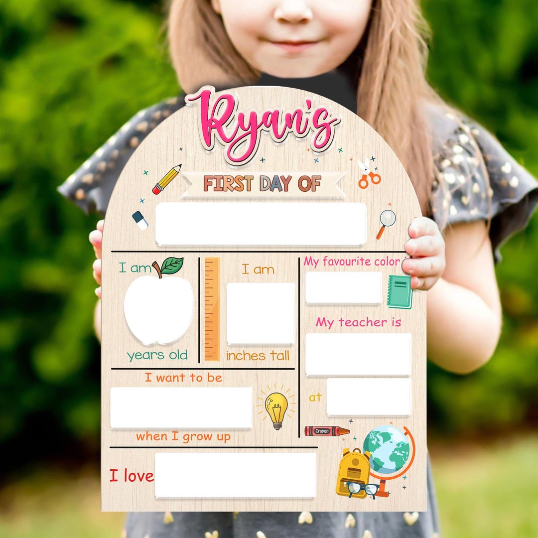 Personalized First Day of School Sign, Custom Last Day of School Sign ...