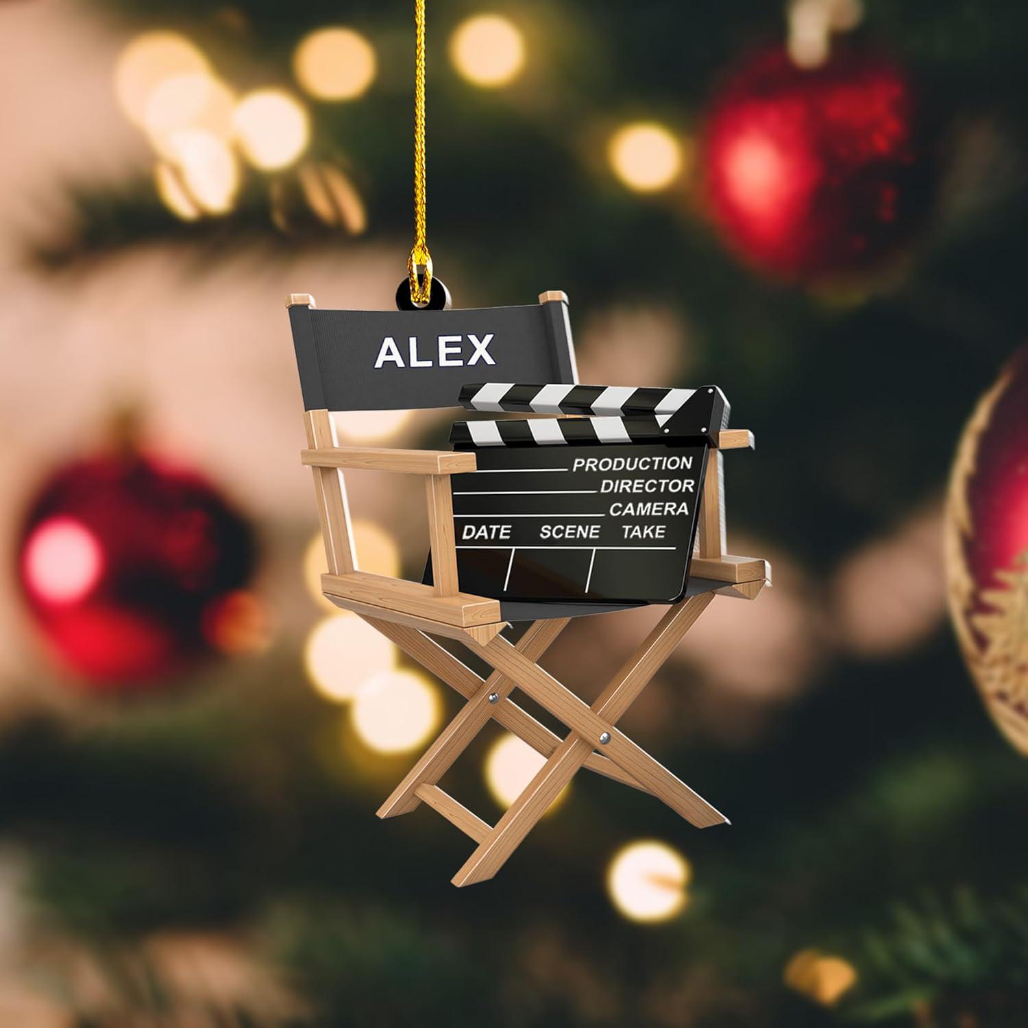 Personalized Director Chain Christmas Ornament, Film Clapper Christmas ...