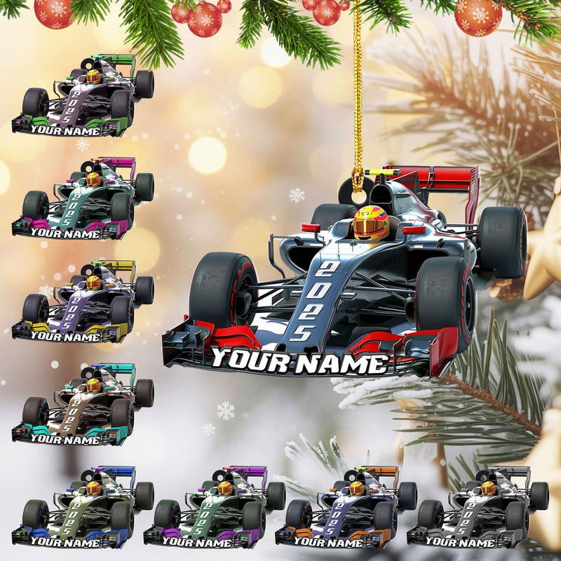 Personalized Race Car Christmas Ornaments - Etsy