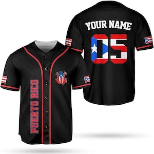 Custom Name Puerto Rico Baseball Jersey for Men, Personalized Puerto ...