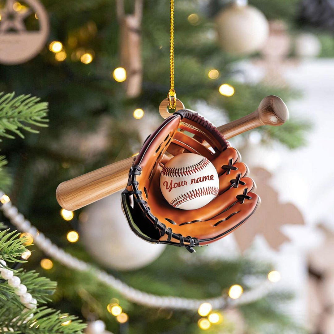 Personalized Baseball Ball Christmas Ornament -baseball Equipment Wood ...